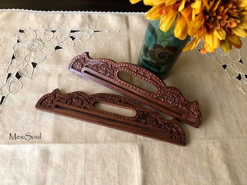 Vintage India Wooden Hand Carved Purse Handles/unique Wooden Purse ...