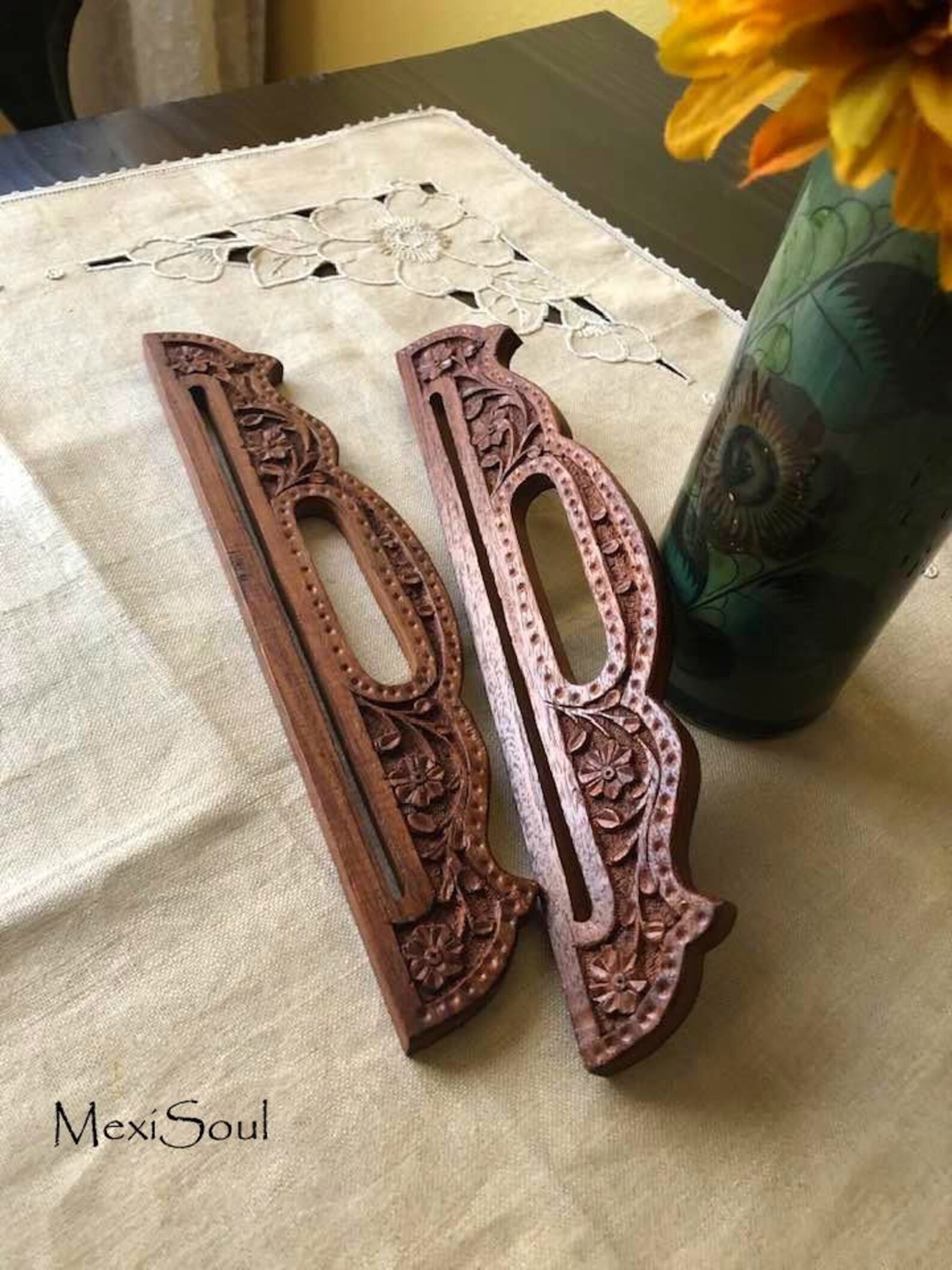 Vintage India Wooden Hand Carved Purse Handles/unique Wooden Purse ...