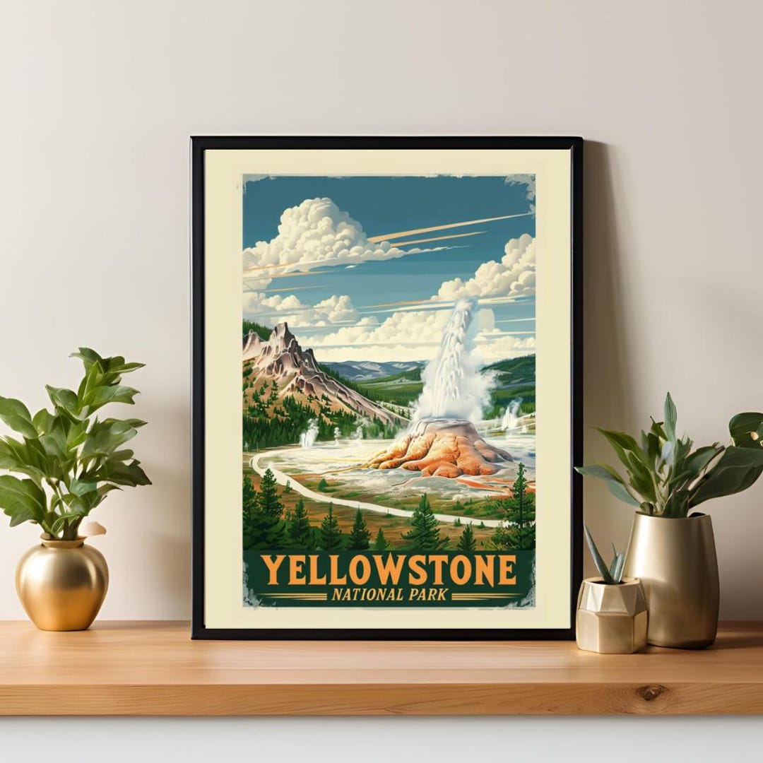 Yellowstone National Park Poster | Digital Download | Yellowstone Wall ...