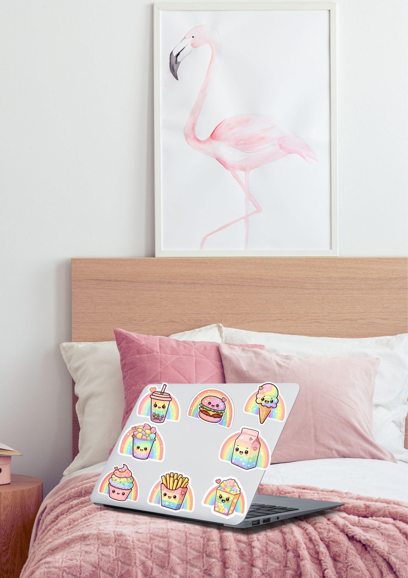 Cutesy Rainbow Food Stickers – Cute Kawaii Style PNG Bundle – Food ...