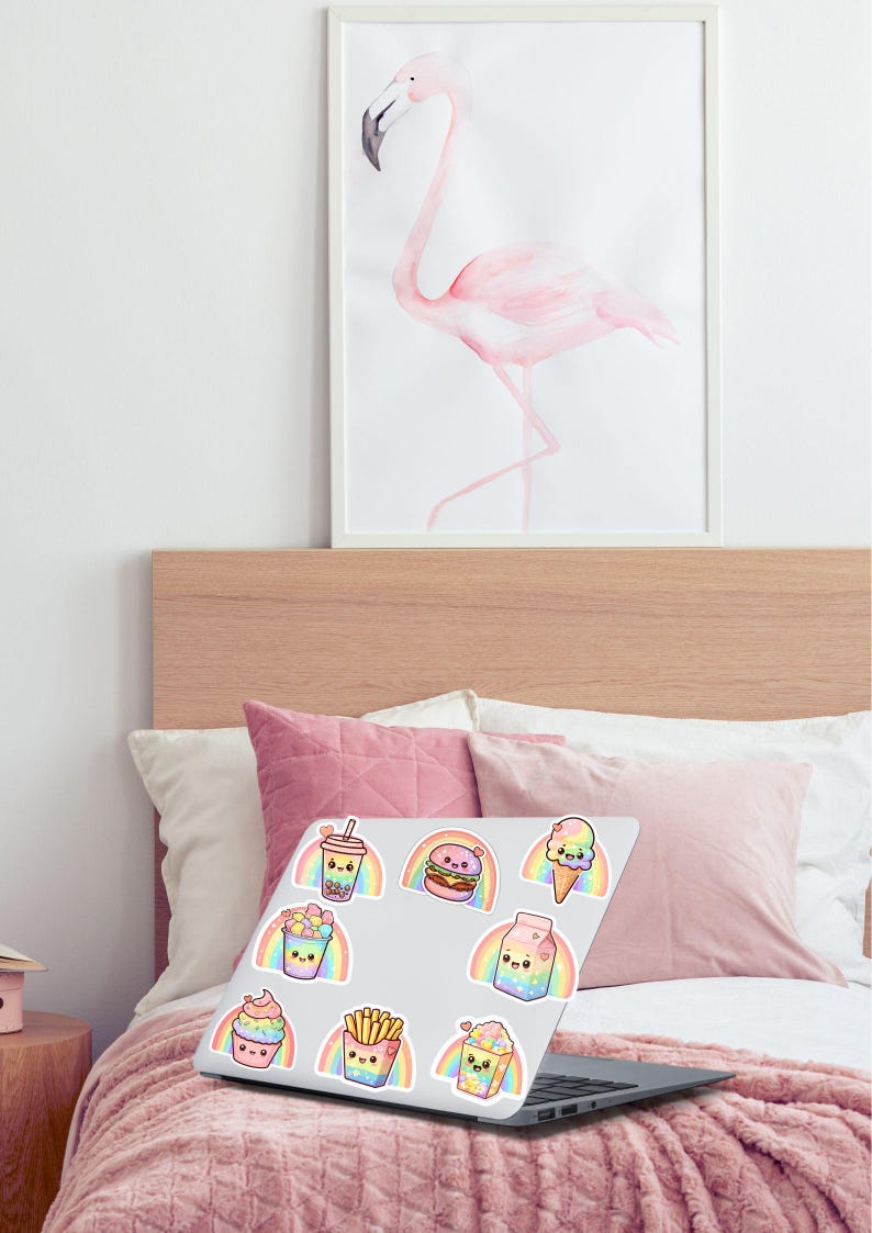 Cutesy Rainbow Food Stickers – Cute Kawaii Style PNG Bundle – Food ...