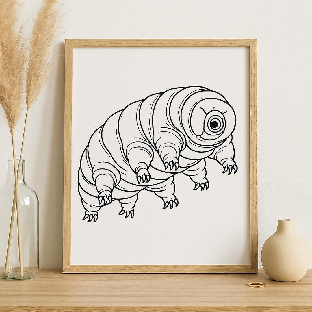 Tardigrade Coloring Page – Indestructible Water Bear Line Art ...