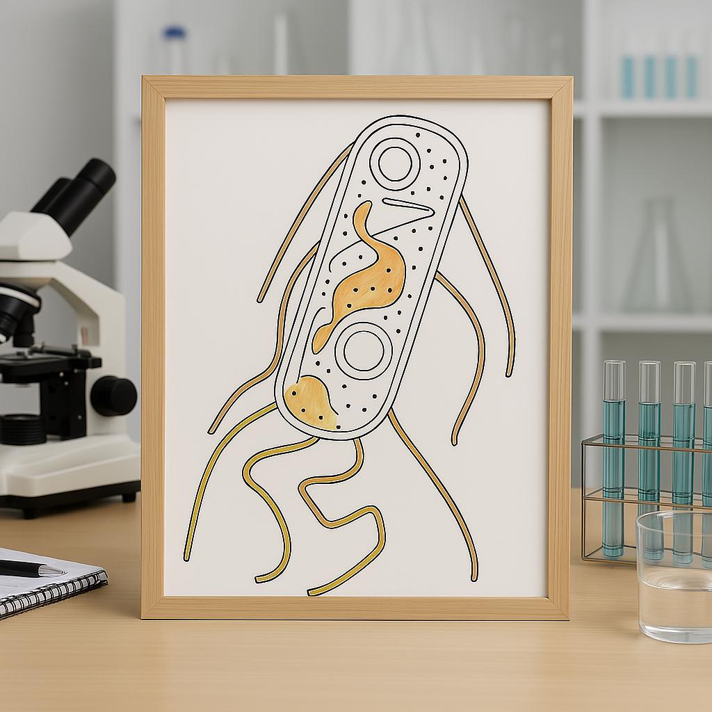 E. Coli Coloring Page – Printable Bacteria Worksheet – STEM Science ...