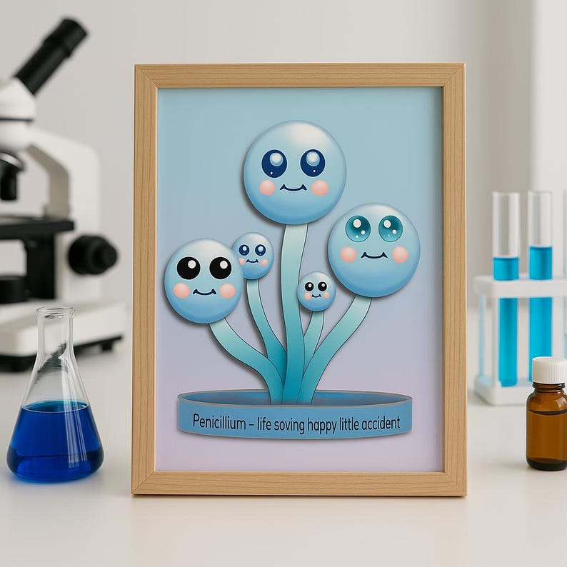 Penicillium Poster – Funny Microbiology Wall Art | Cute Science Print ...