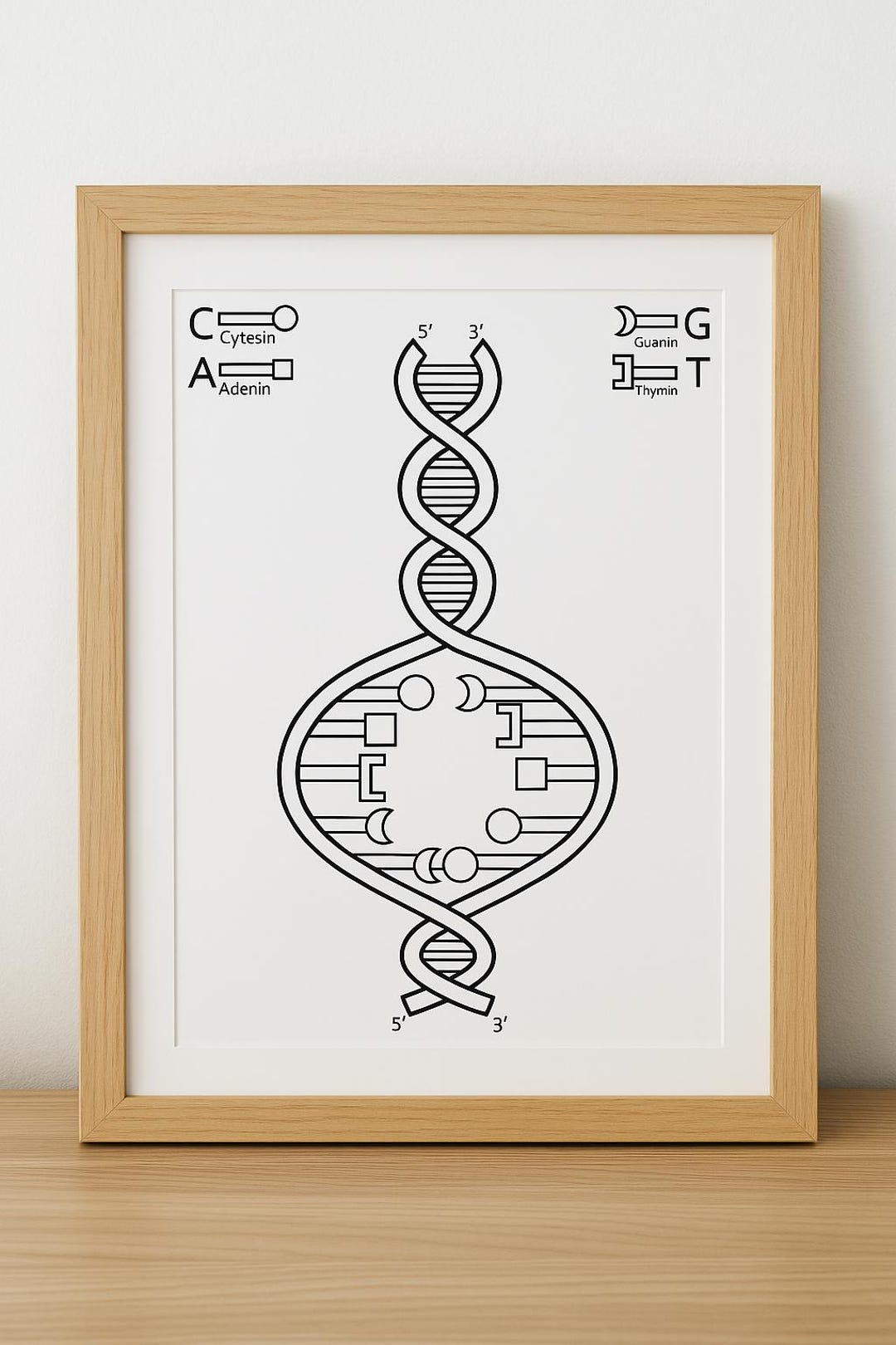 DNA Coloring Page – Educational A4 Printable Diagram of Double Helix ...
