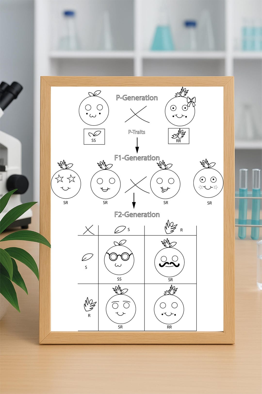 Mendelian Genetics Coloring Page – Inheritance of Traits, Punnett ...