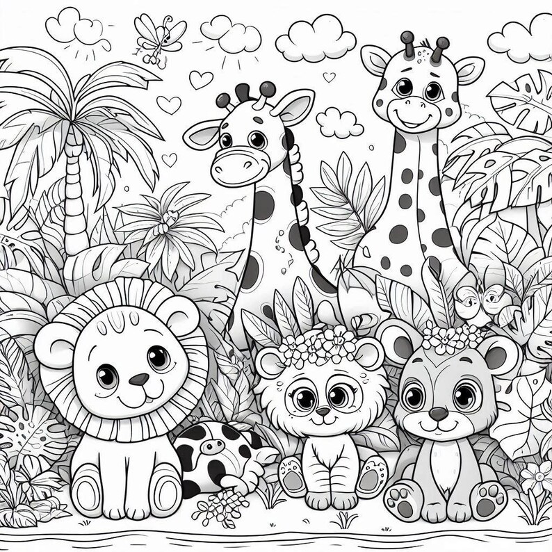 Jungle World Coloring Pack – Wild Fun for Kids! - Etsy