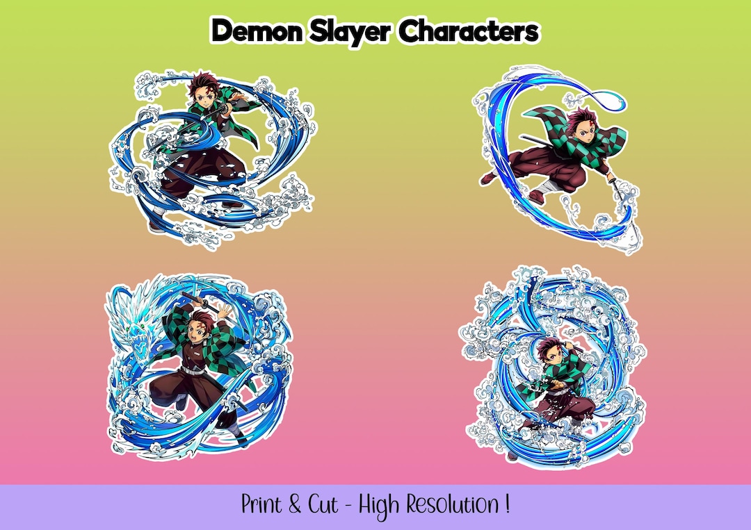 Demon Slayer Tanjiro Sticker Pack - 12 PNG 12 SVG Digital Stickers ...