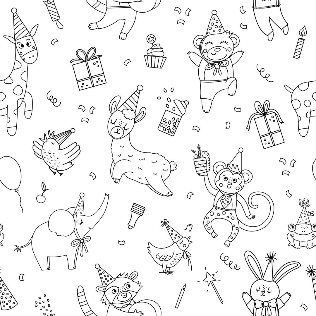 BIRTHDAY Animals Themed - Printable Games, Activity Sheets, Coloring ...