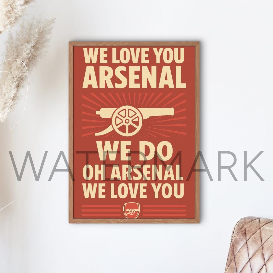 We Love You Arsenal Chant Print – A3 Wall Art for Gunners | Emirates ...