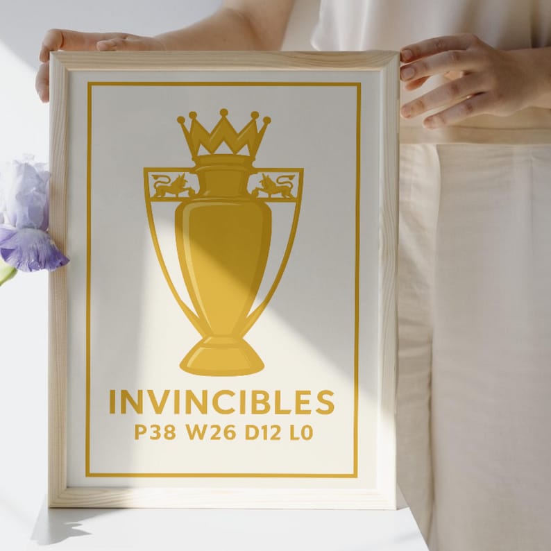 Arsenal Invincibles Poster – Gold Premier League Trophy A3 Print | 2003 ...