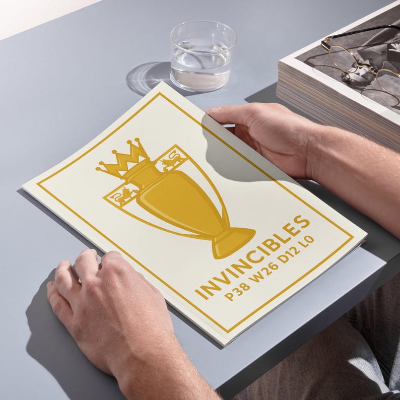 Arsenal Invincibles Poster – Gold Premier League Trophy A3 Print | 2003 ...
