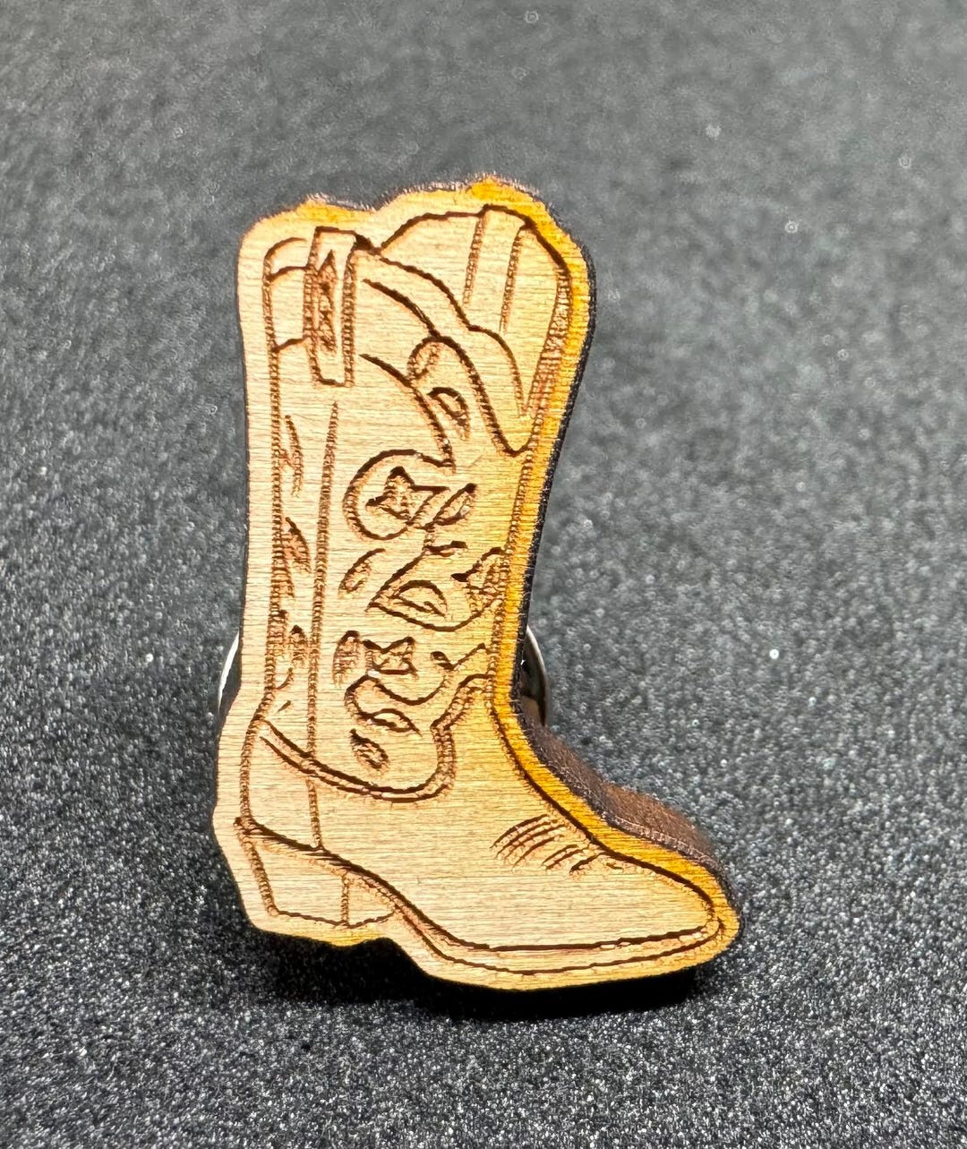 Wooden Western Cowgirl Boot Pin - Etsy