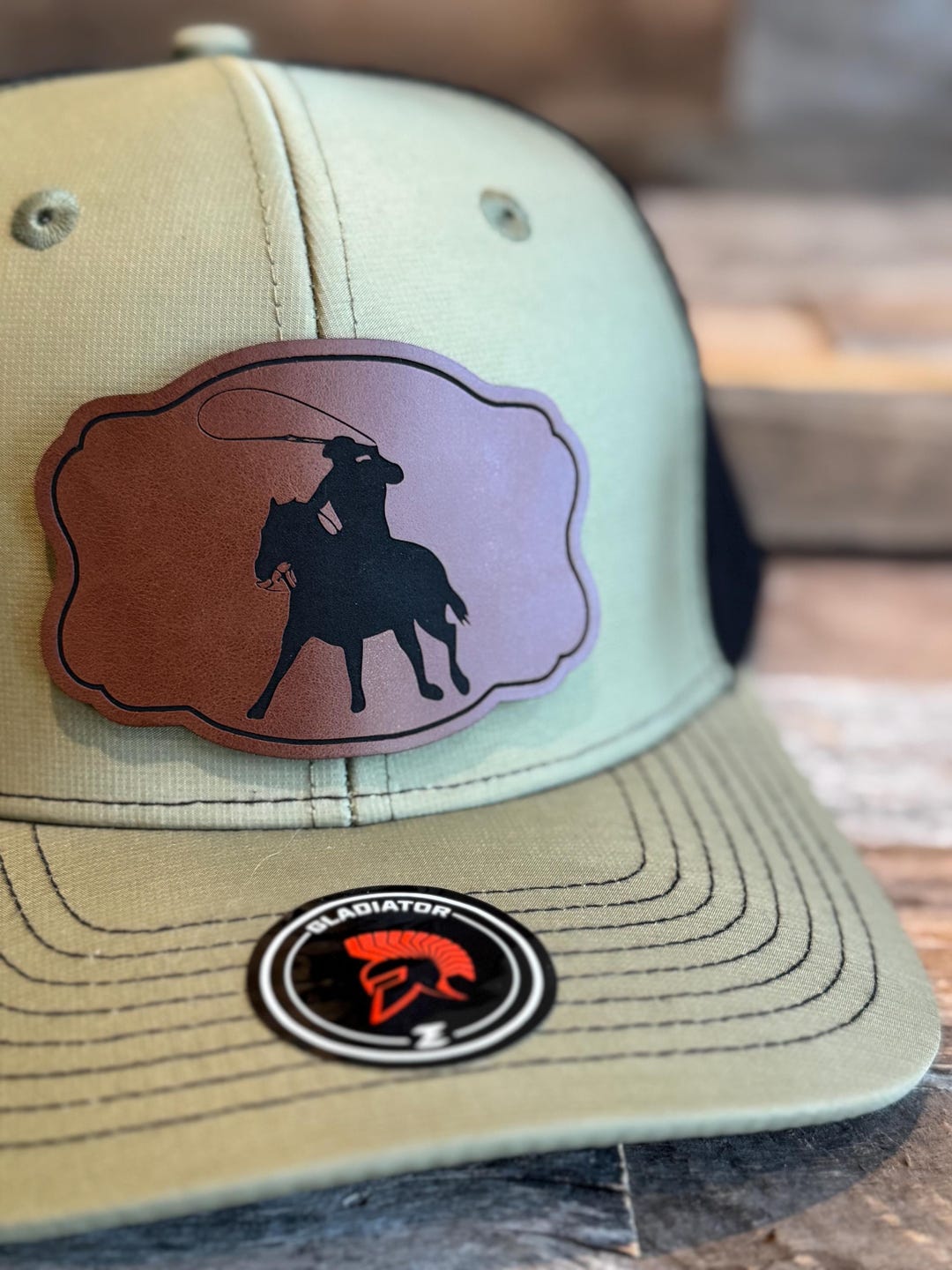 Personalized Rodeo Roper Hat - Custom Leatherette Patch Trucker Hat for ...