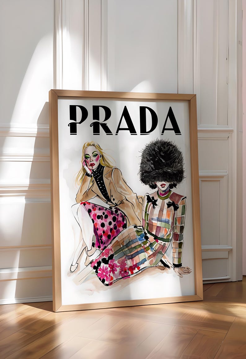 Hand-drawn Prada Fashion Illustration - High Fashion Watercolor Sketch ...