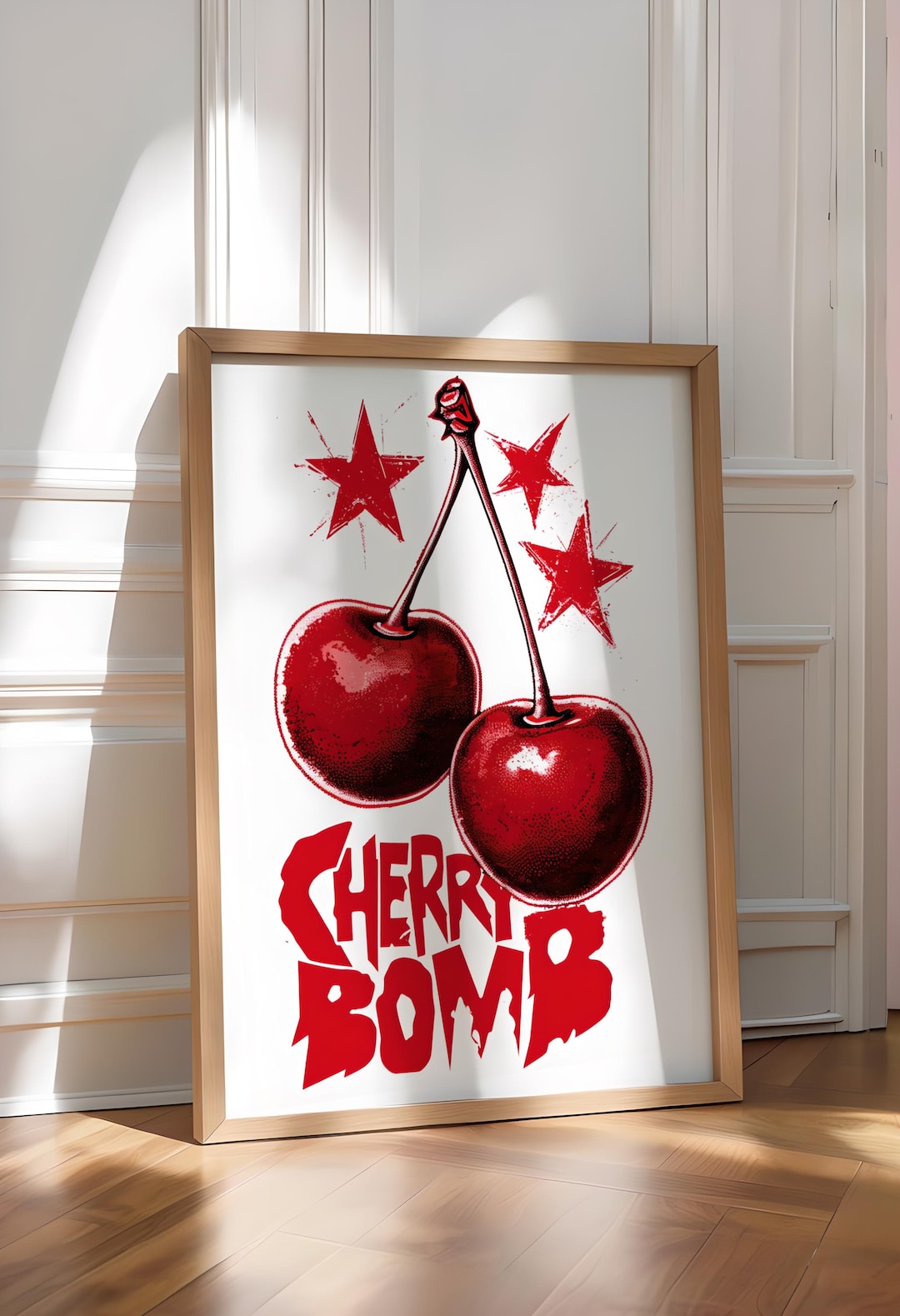Cherry Bomb Poster, Retro Rock Art Print, Vintage Style Wall Decor ...