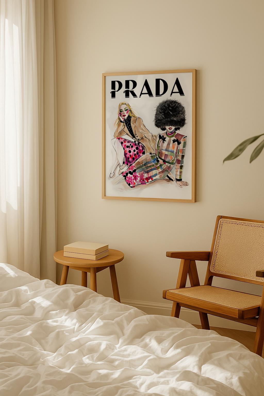 Hand-drawn Prada Fashion Illustration - High Fashion Watercolor Sketch ...