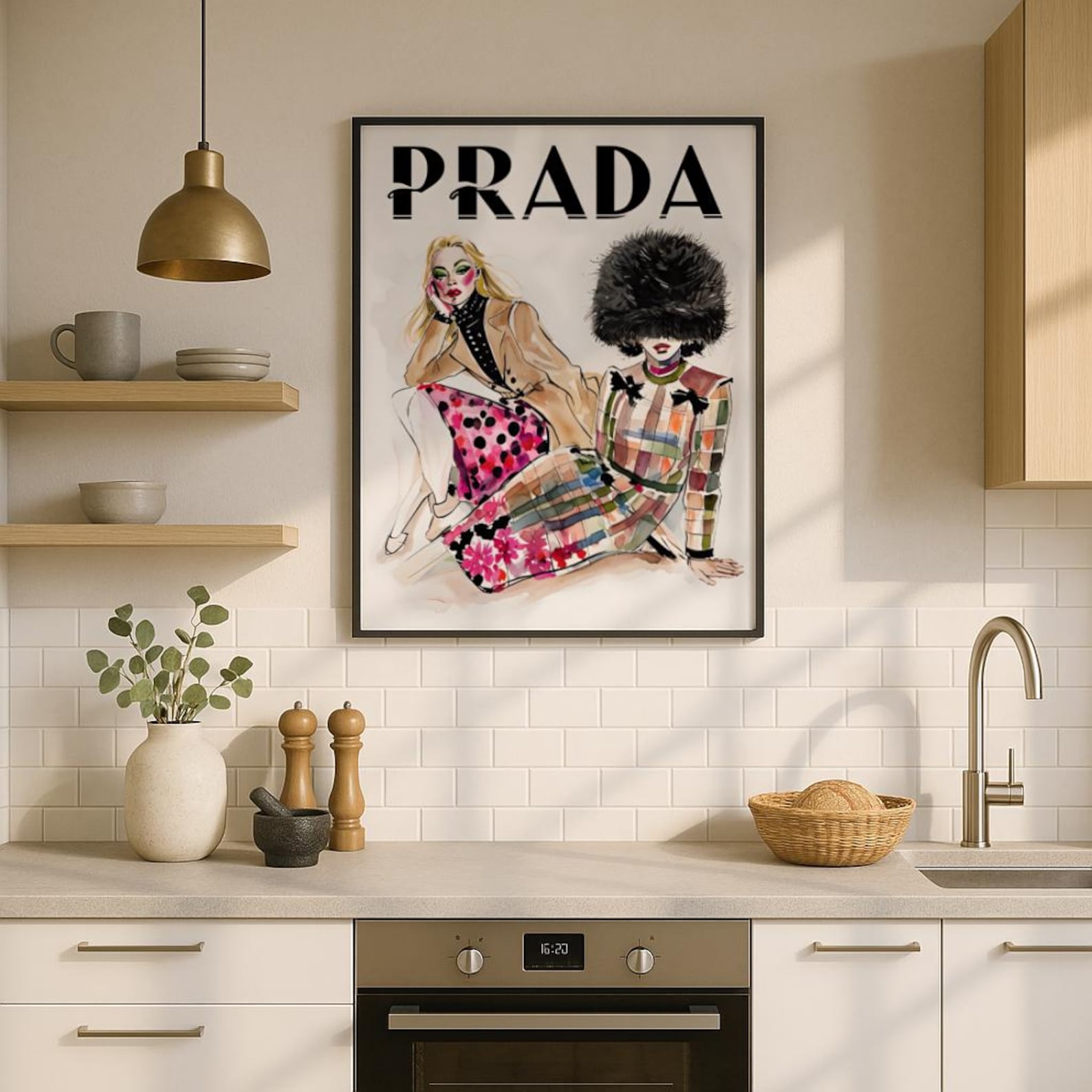 Hand-drawn Prada Fashion Illustration - High Fashion Watercolor Sketch ...