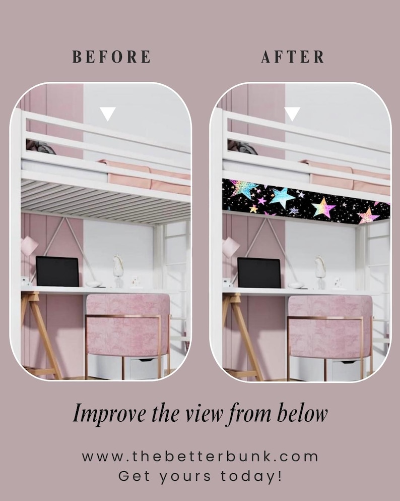 The Better Bunk- Bottom Bunk Sheet Accessory : Black Glitter Star Print ...
