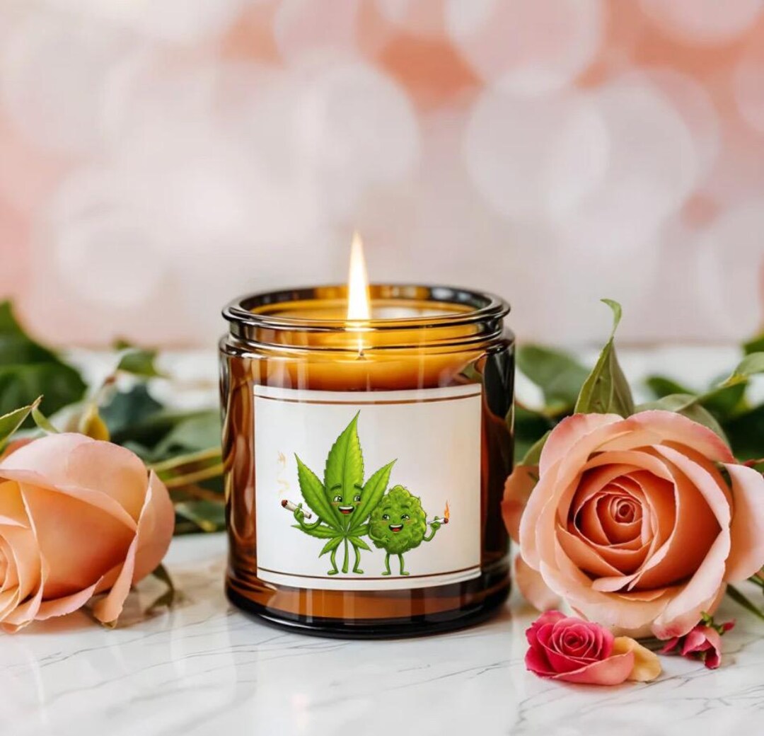 Leaf and Bud Candle Design Funny Candles Marijuana Candle Stoner Home ...