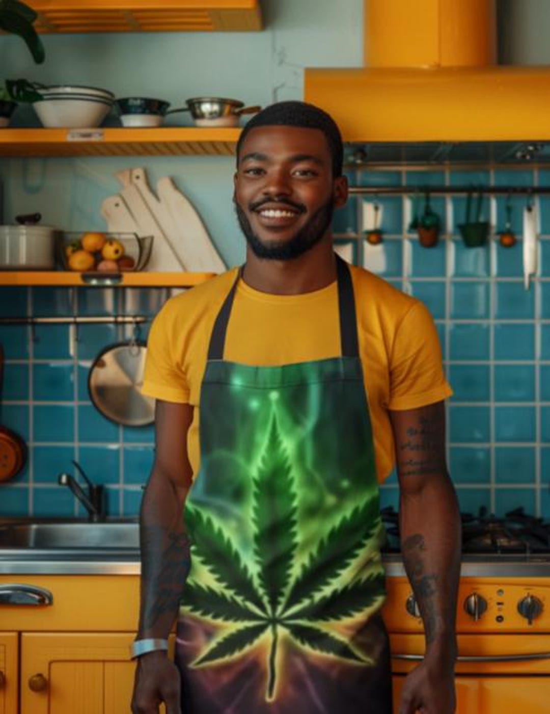 Weed Plant Design Apron for Chef Funny Gift for Boss Apron for Cook ...