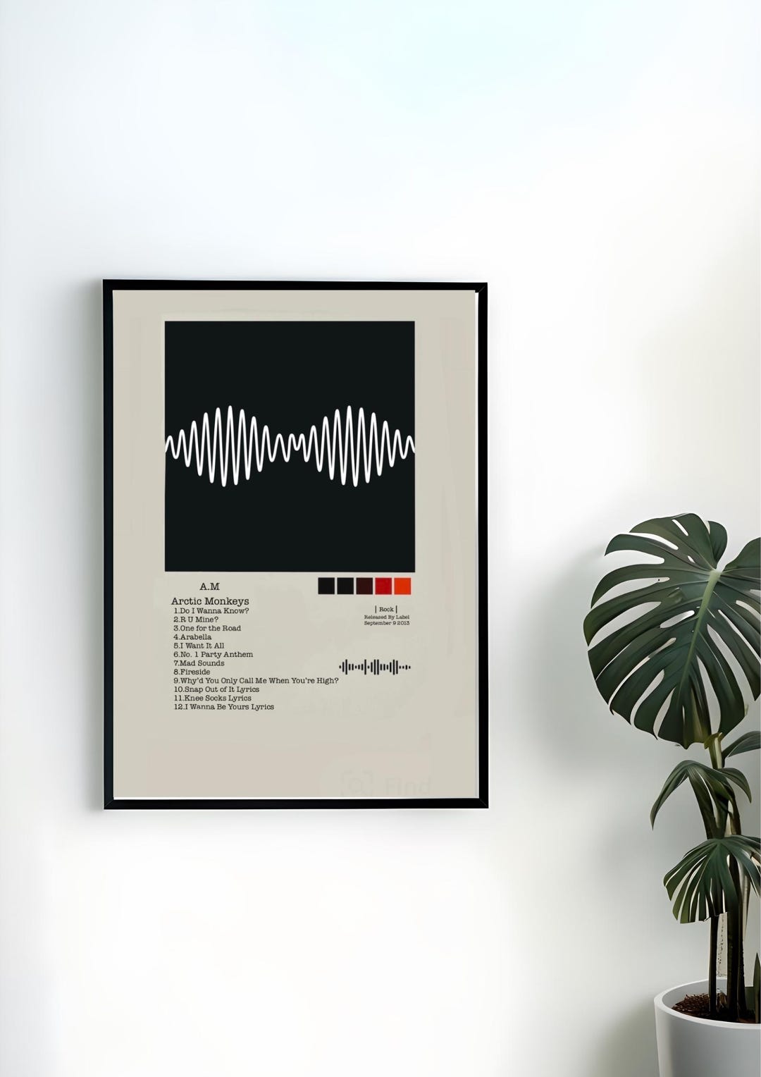 Arctic Monkeys A.M. Album Poster | Minimalist Soundwave Wall Art ...