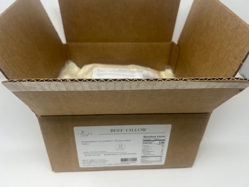 100% Grass-fed Beef Tallow (edible & Cosmetic) READY-TO-USE 10LBS Box ...