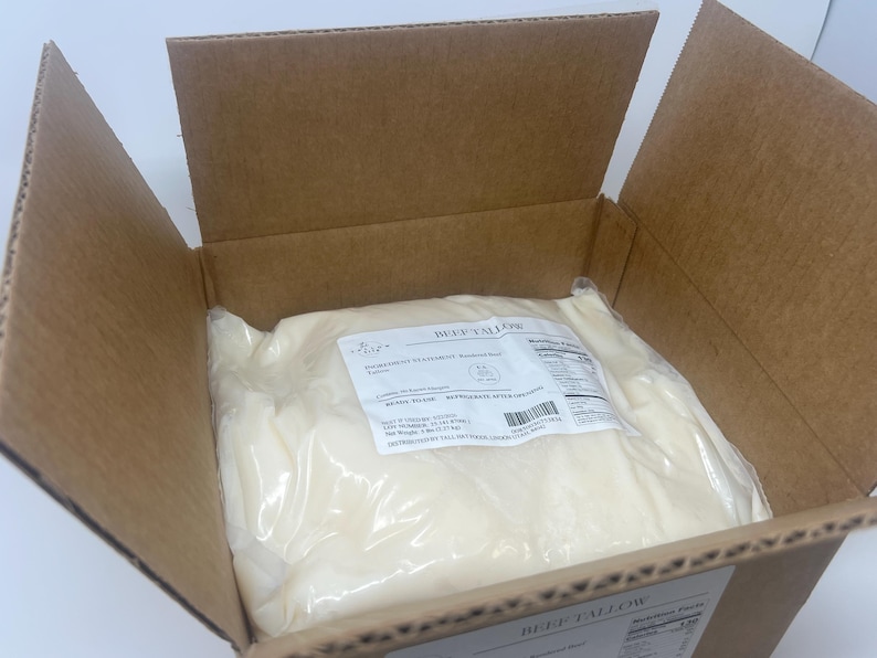 100% Grass-fed Beef Tallow (edible & Cosmetic) READY-TO-USE 10LBS Box ...
