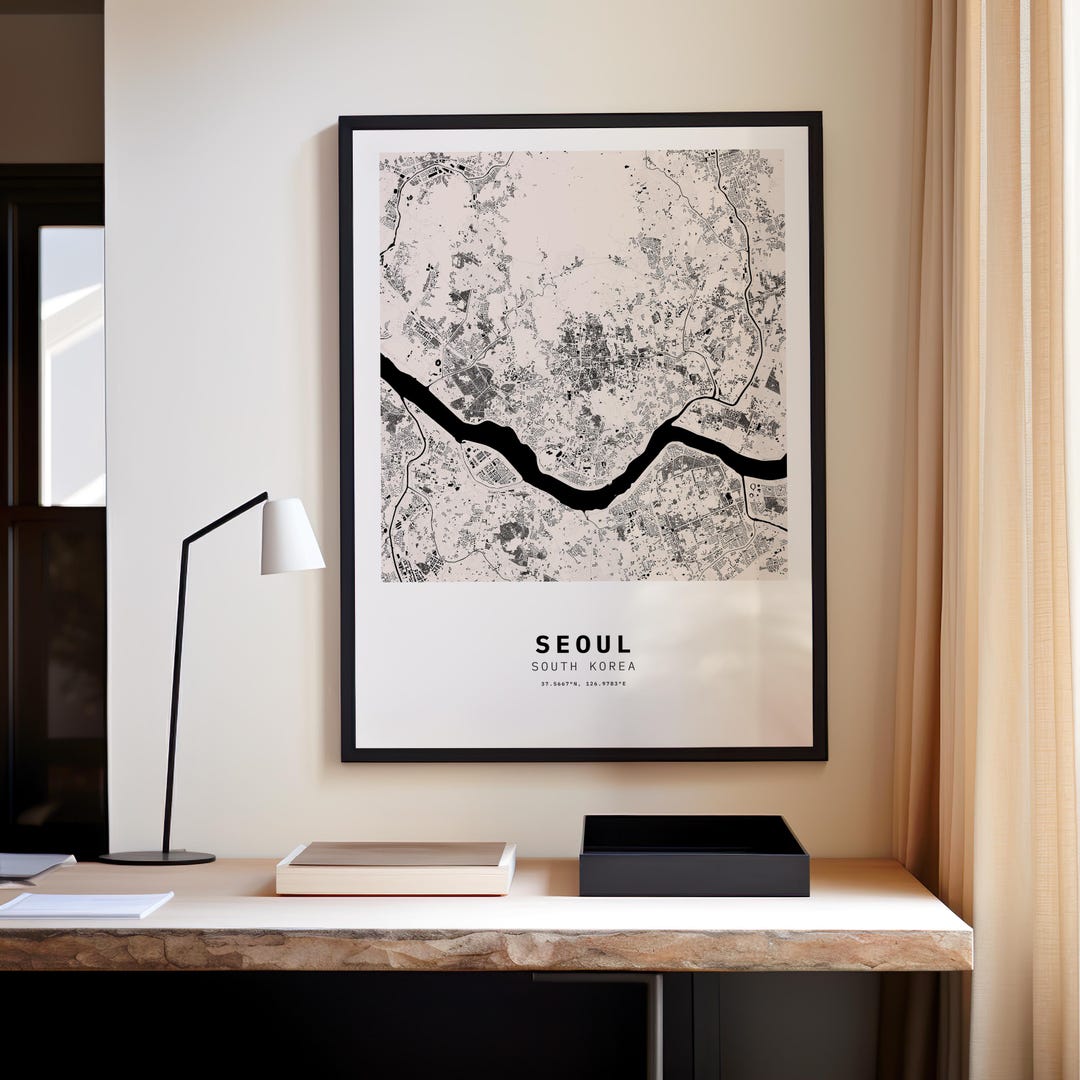SEOUL South Korea Map Print Custom Map Gift Minimalist Art Country ...