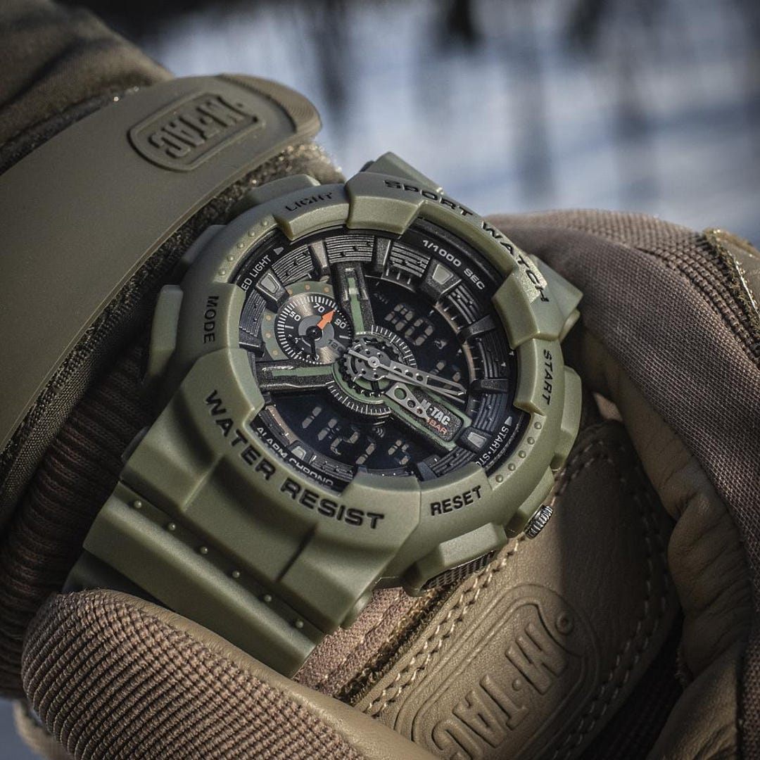 M-tac Sport Watch Olive - Tactical Military Digital Watch for Men ...