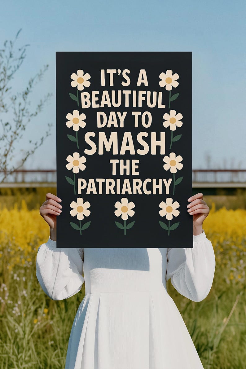 Feminist Political Protest Poster, Smash the Patriarchy Digital Poster ...