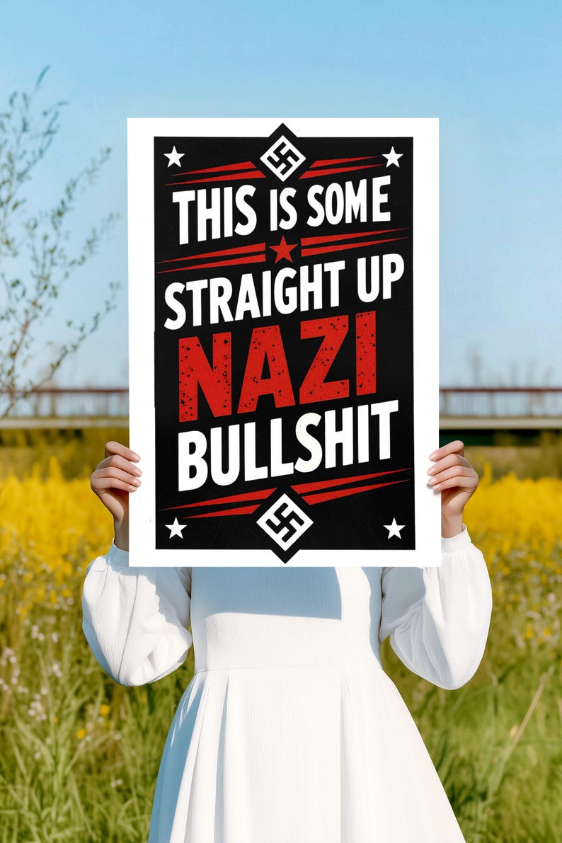 Anti-nazi Protest Poster, Anti-fascist Digital Download, Printable ...