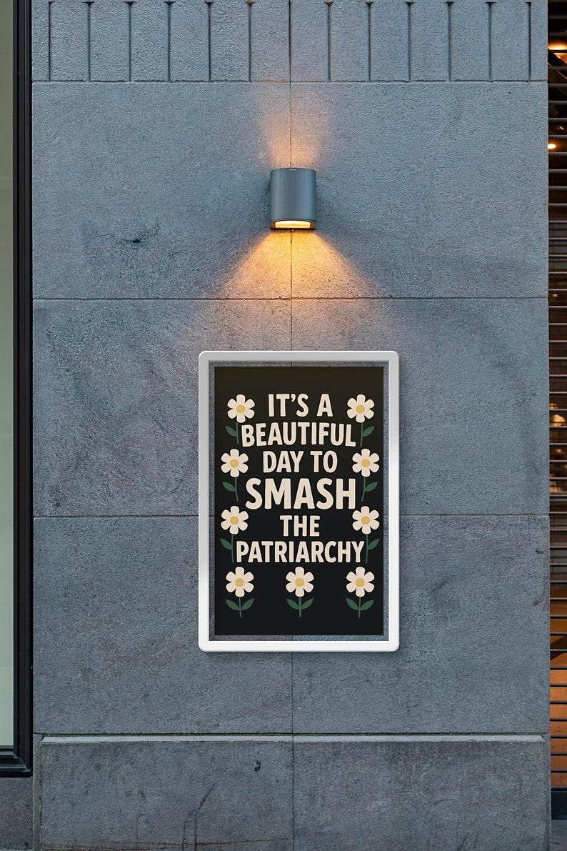 Feminist Political Protest Poster, Smash the Patriarchy Digital Poster ...