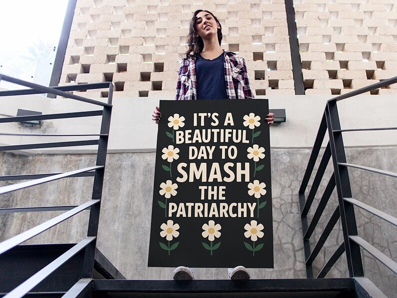 Feminist Political Protest Poster, Smash the Patriarchy Digital Poster ...