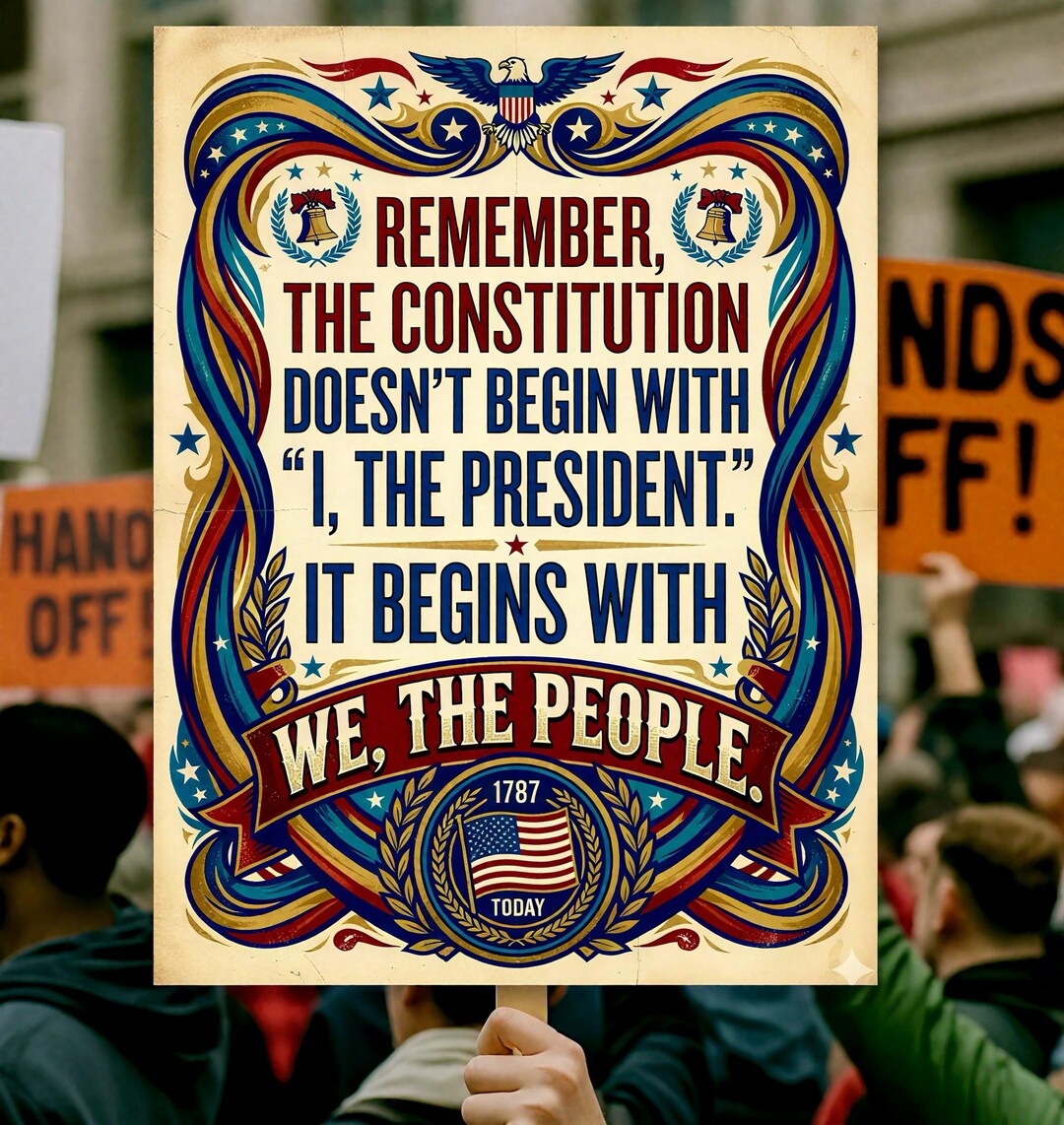 We the People Printable Sign, US Constitution Poster, Anti-trump ...
