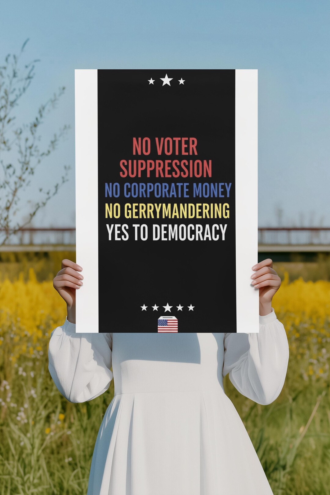 Defend Democracy Protest Poster – Anti-corruption Wall Art – Political ...