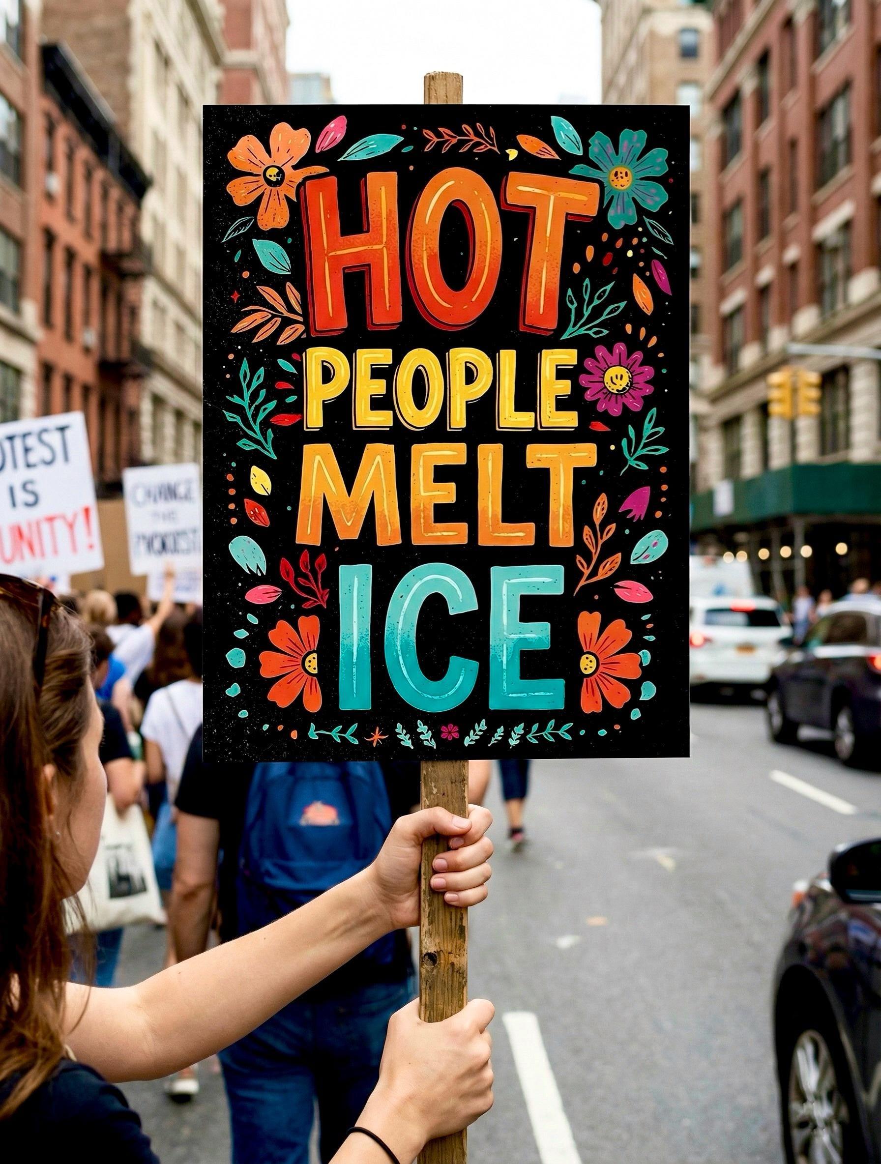 Anti-ice Protest Poster, Immigrant Rights Sign (digital Download) - Etsy