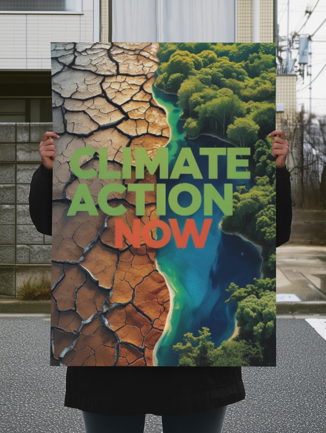 Climate Action Now Eco Digital Poster, Environmental Awareness Digital ...