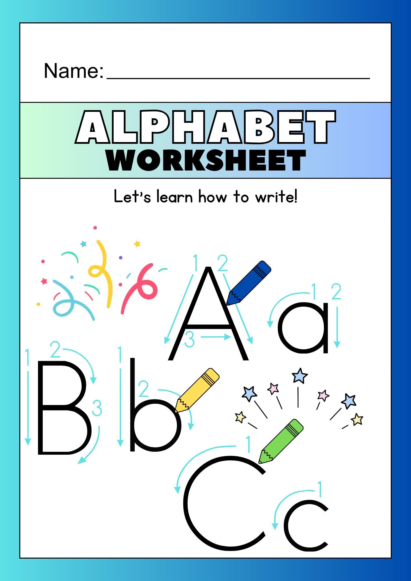 Printable Alphabet Tracing Book | Digital Handwriting Practice for Kids ...