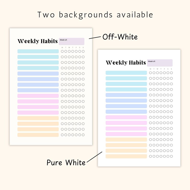 Printable Habit Tracker | Colorful Habit Tracker | Habit Tracker ...