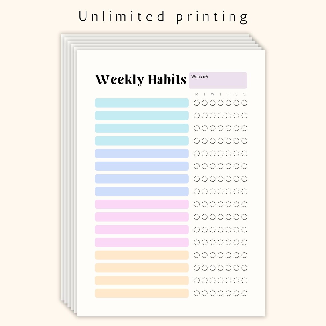 Printable Habit Tracker | Colorful Habit Tracker | Habit Tracker ...