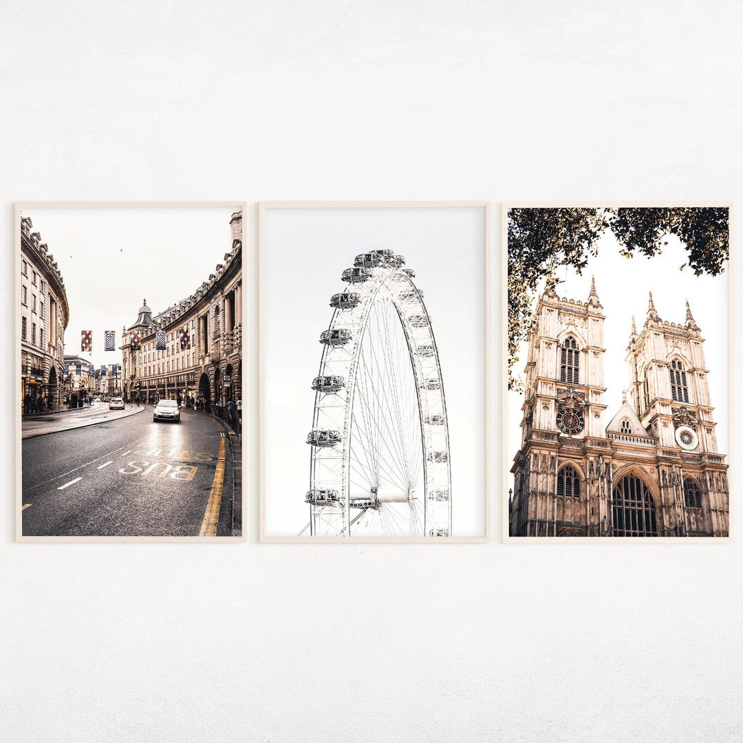 London Wall Art Set of 3, Architecture Photography, London Digital ...