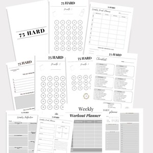 75 Day Challenge Tracker Printable Bundle, 75 Day Challenge, 75 Day ...