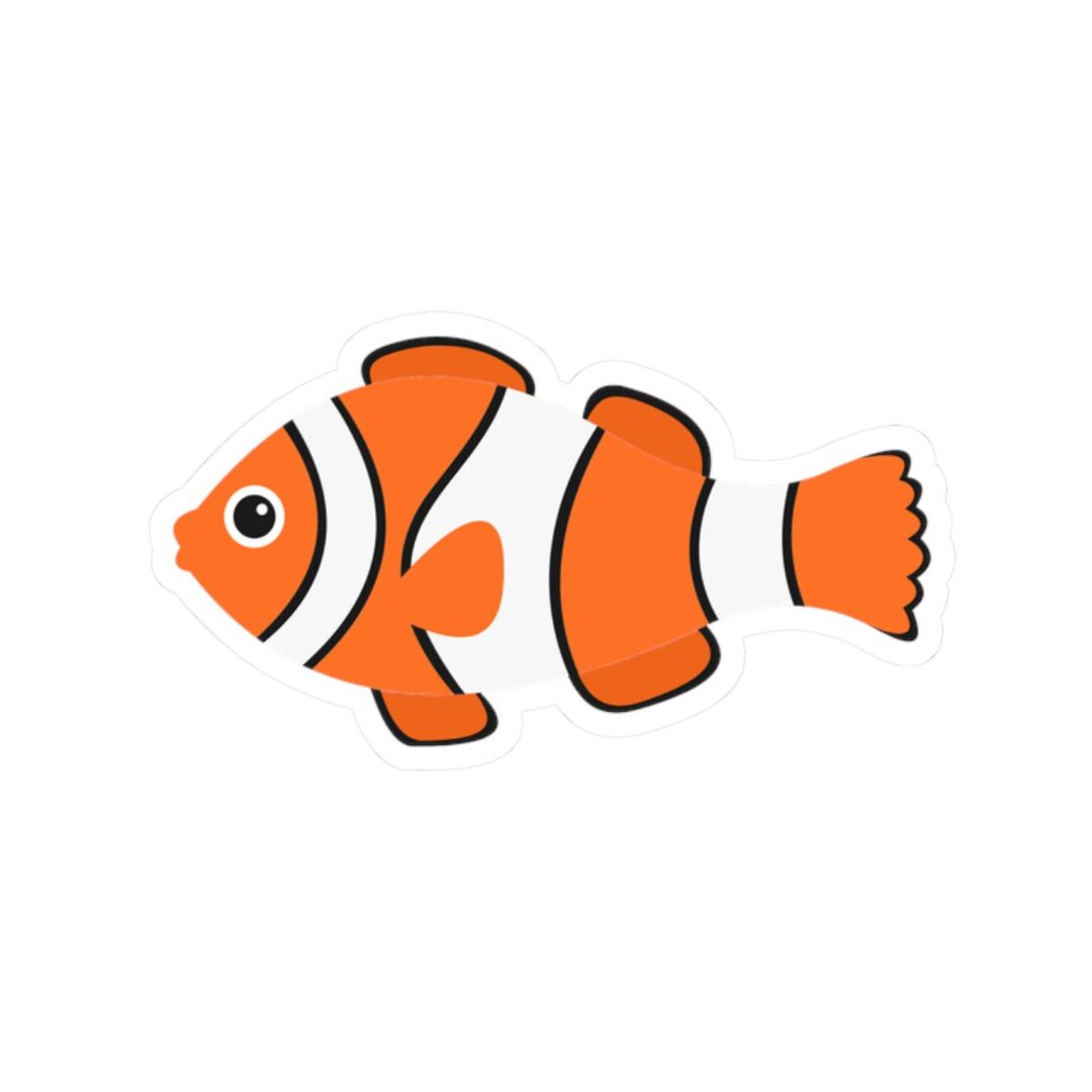 Adorable Orange Clownfish Kiss-cut Stickers, Cute Ocean Decor, Laptop ...