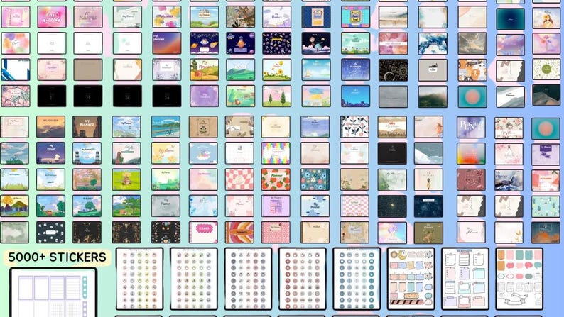 All-in-one Digital Planner: 5000+ Stickers, 86 Templates (PDF Download ...