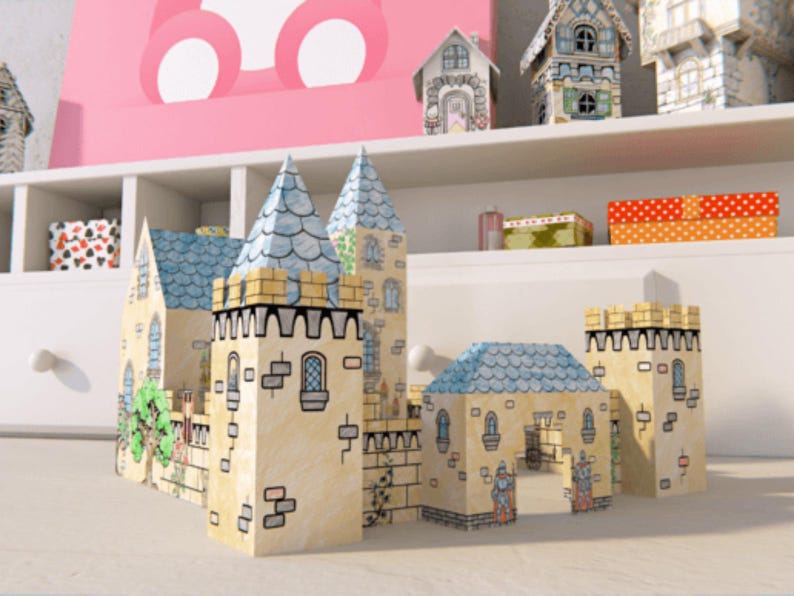 Printable Paper Castle Craft: Color, Cut & Assemble (instant Download ...