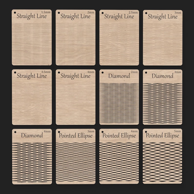 Flexible Living Hinge SVG Files | 12 Laser Cut Patterns for Wood ...