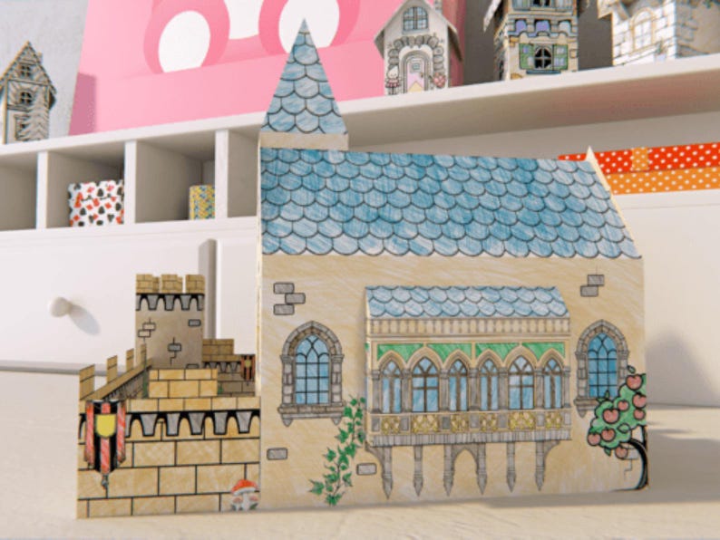 Printable Paper Castle Craft: Color, Cut & Assemble (instant Download ...