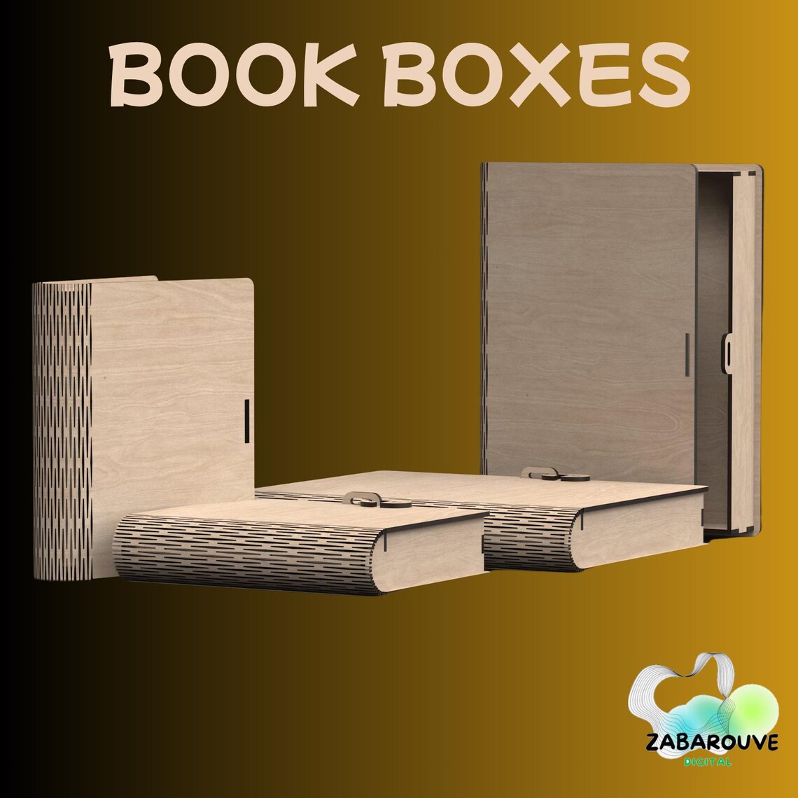 Laser Cut Wooden Book Box SVG: A4 A5 Document Storage (digital File ...
