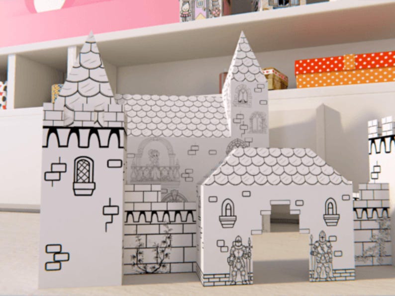 Printable Paper Castle Craft: Color, Cut & Assemble (instant Download ...